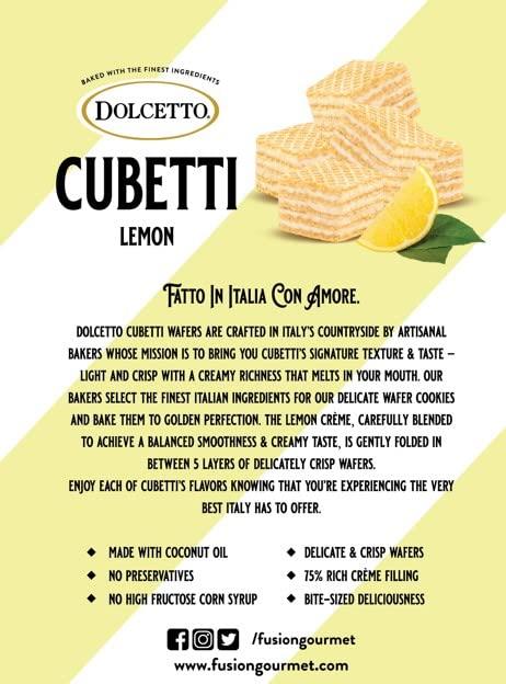 Dolcetto Cubetti Lemon Wafer Cookies - Gourmet Italian Treats | Creamy ...