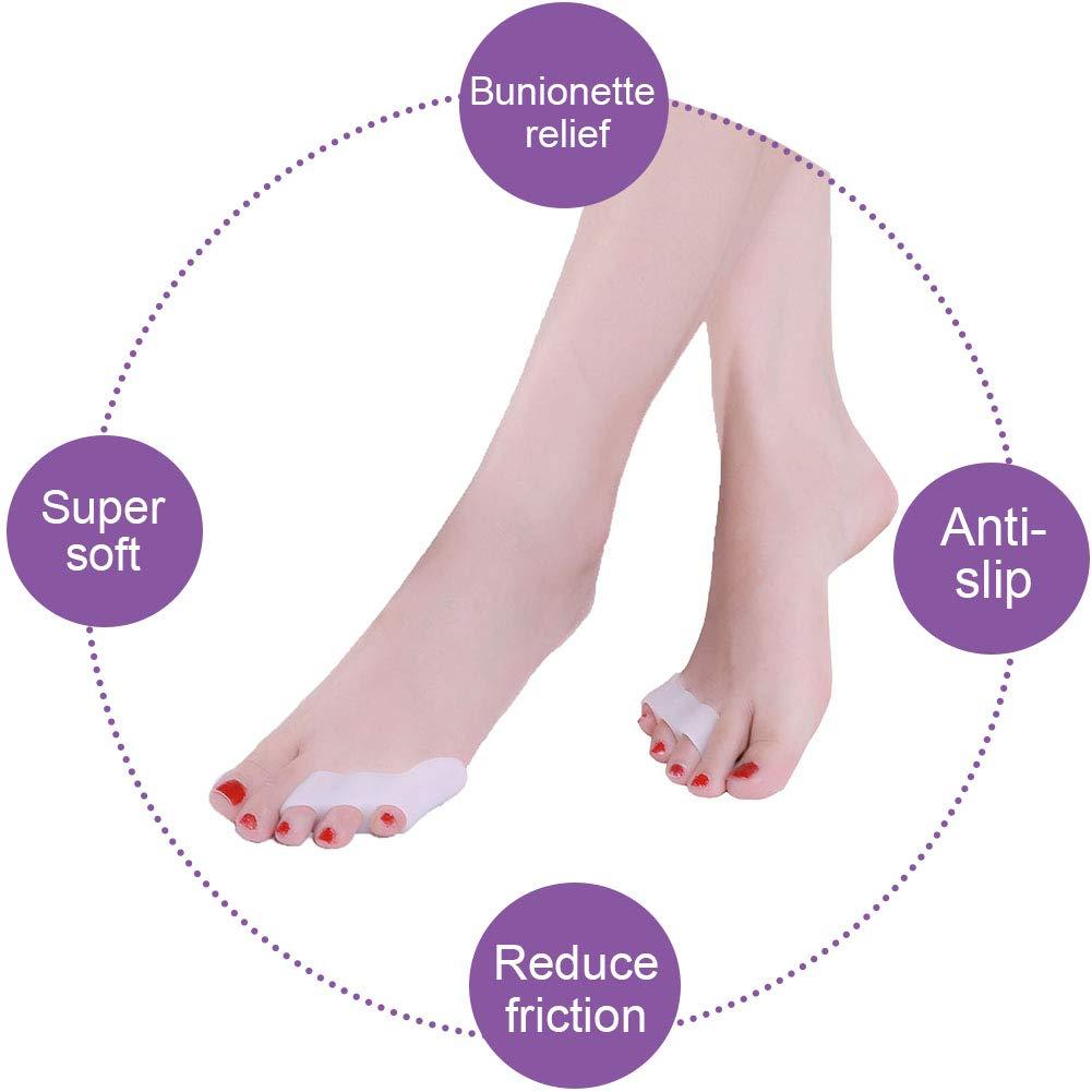 Pinky Toe Separator 8-Pack | Gel Little Toe Spacer for Toe Pain Relief ...