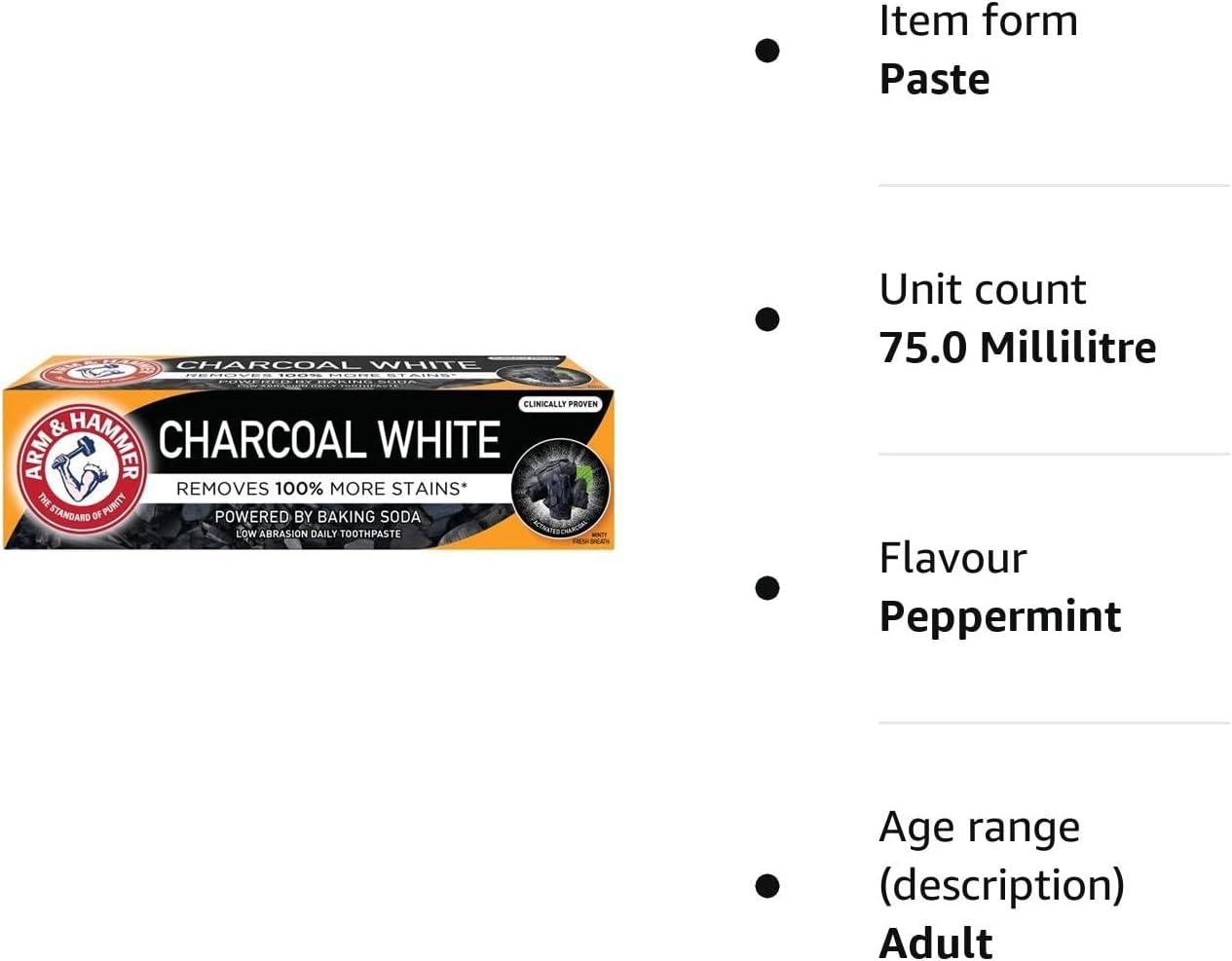 Arm & Hammer Charcoal White Toothpaste 75ml - Pack of 1 | Buy Now with ...