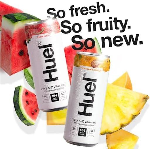 Huel Daily A-Z Watermelon Sparkling Multivitamin Energy Drink 4 x 330ml ...