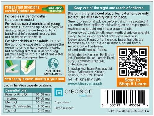 Klearvol Essential Oils Inhalation Capsules | Natural Vapours for ...