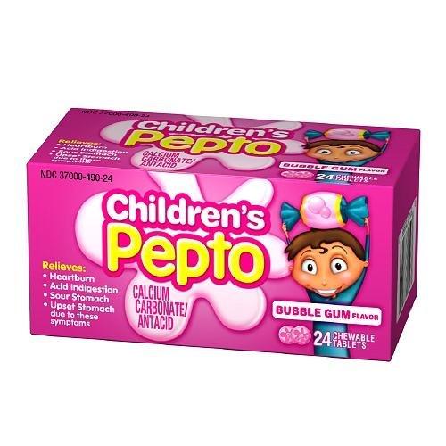 Pepto Children's Chewable Tablets - Bubble Gum Flavor (24 Count)