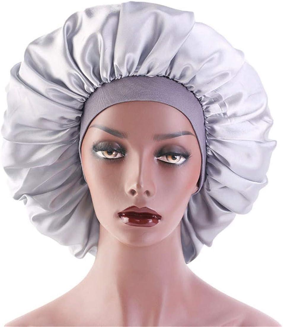 Qianmome Women's Big Size Beauty Print Satin Silk Bonnet Sleep Cap ...