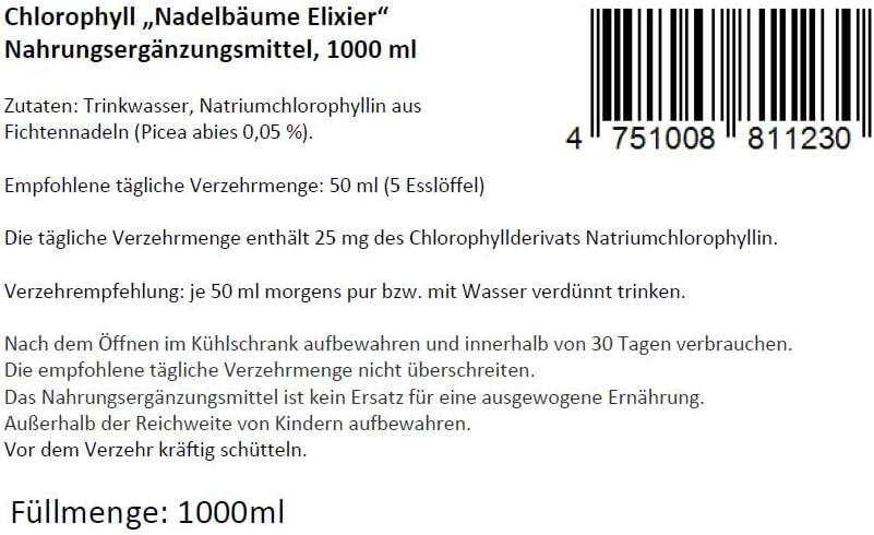 Buy Liquid Chlorophyll Conifer Elixir 1000ml - Natural Detox & Health ...