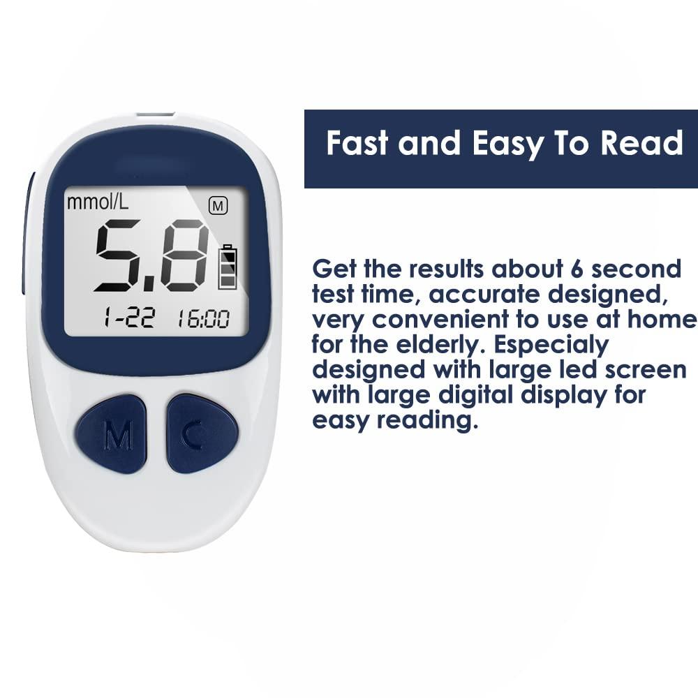 ixaer Electronic Blood Glucose Monitor Diabetes Testing Kit | Digital ...