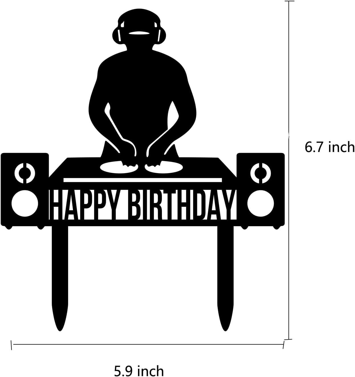 keonsatrz DJ Happy Birthday Cake Topper Hip Hop Birthday Cake Topper ...