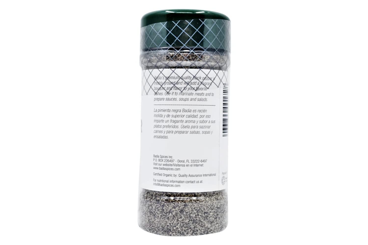 Buy BADIA Organic Ground Black Pepper 2 oz - Premium Quality Seasoning ...