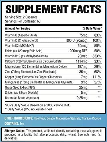 OsteoTherapy+ Advanced Bone Support Supplement - High Absorption ...