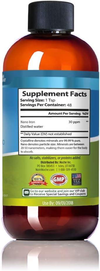 NutriNoche Pure Crystalline Liquid Iron Supplement 30 ppm - 8oz ...