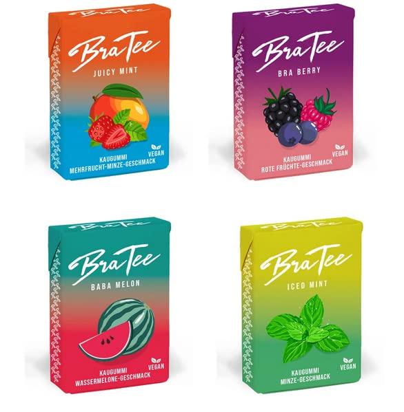 BraTee Vegan Chewing Gum Mix Set | 4 Varieties | International Shipping Available | Buy Now with ...
