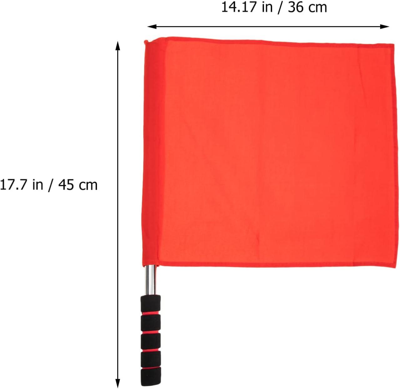 Yardwe Referee Flag 4PCS - Metal Pole Red Training Flags for Soccer ...