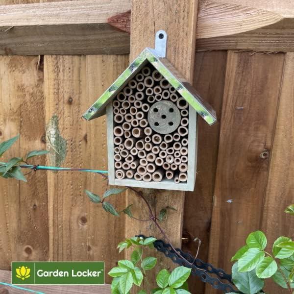 Garden Locker Wild Bee House Insect Home Bug Hotel in Green with Metal ...
