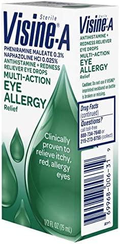 Visine-A Antihistamine Red Eyes Multi-Action Allergy Relief Eye Drops 0 ...