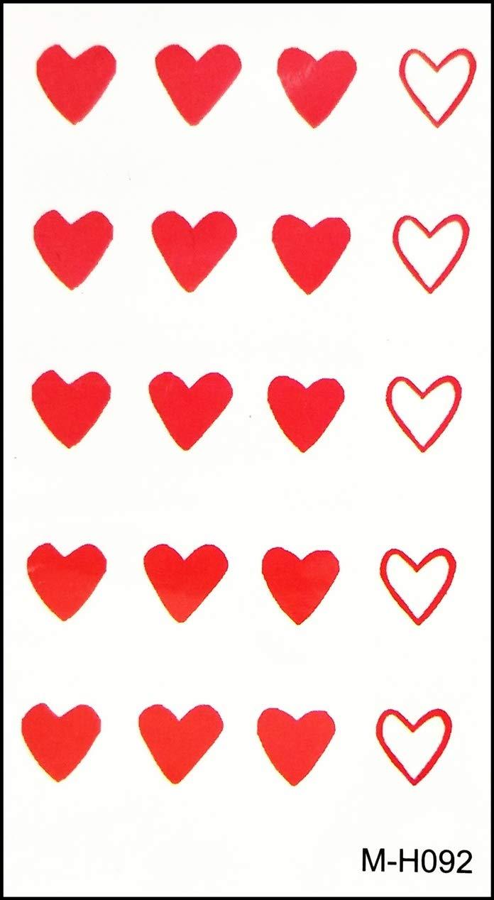 Umama Lot of 3 Mini Red Heart Temporary Tattoos - Waterproof Fancy Body ...