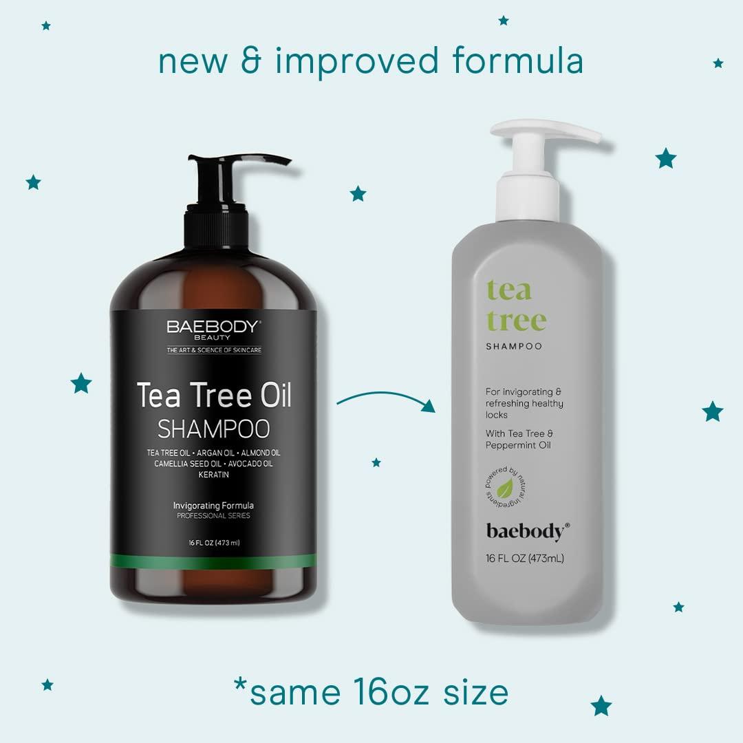 Baebody Tea Tree Oil Shampoo - Invigorating Tea Tree Shampoo for ...
