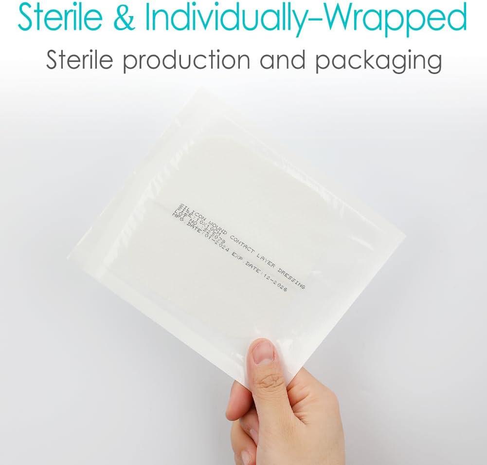 Adaptic Non-Adhering Wound Dressing Pads - 4x4 Inch Silicone Bandages ...