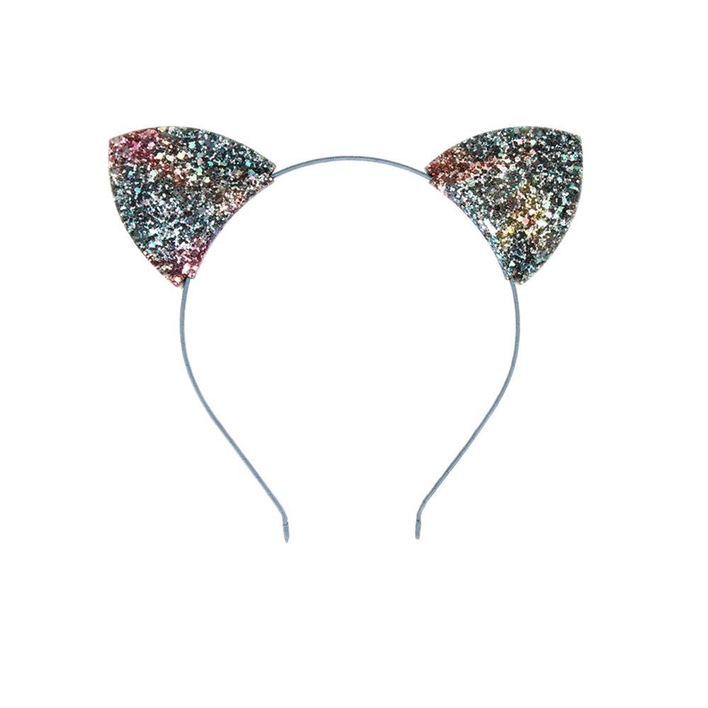 Delicate Glitter Leopard Cat Ears Headbands for Girls & Women - Pack of ...