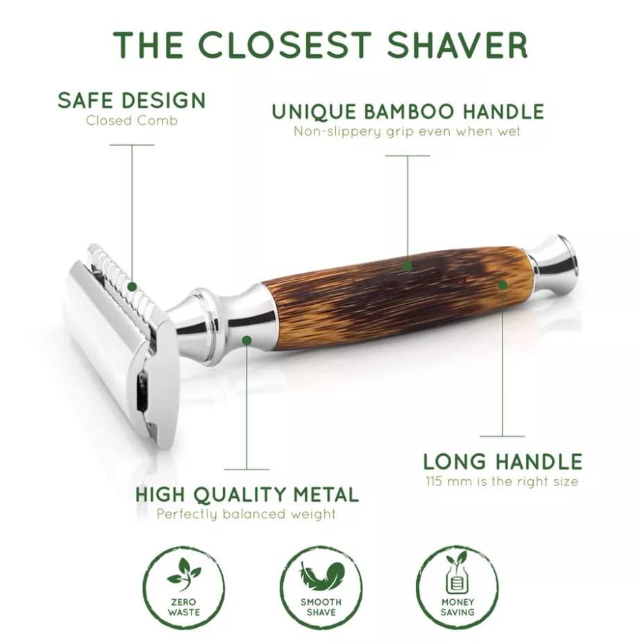 Eco-Friendly Safety Razor for Men & Women | Bamboo Grip | Zero Waste ...