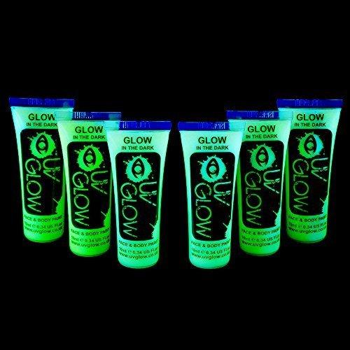 UV Glow Body Paint - 24 x 10ml Invisible Transparent Phosphorescent ...