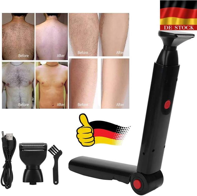 Wireless Foldable Body Hair Cutter - Ergonomic Back Hair Remover ...
