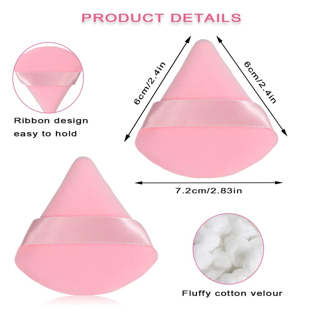 2Pcs Ultra Soft Velour Triangle Makeup Puffs - Pink | For Foundation ...