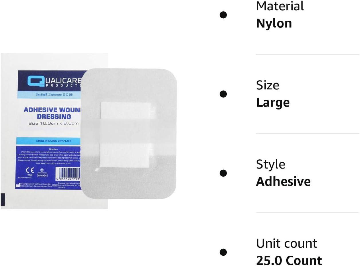 Qualicare Premium Sterile Large Plaster Dressings 25cm x 10cm x 8cm ...
