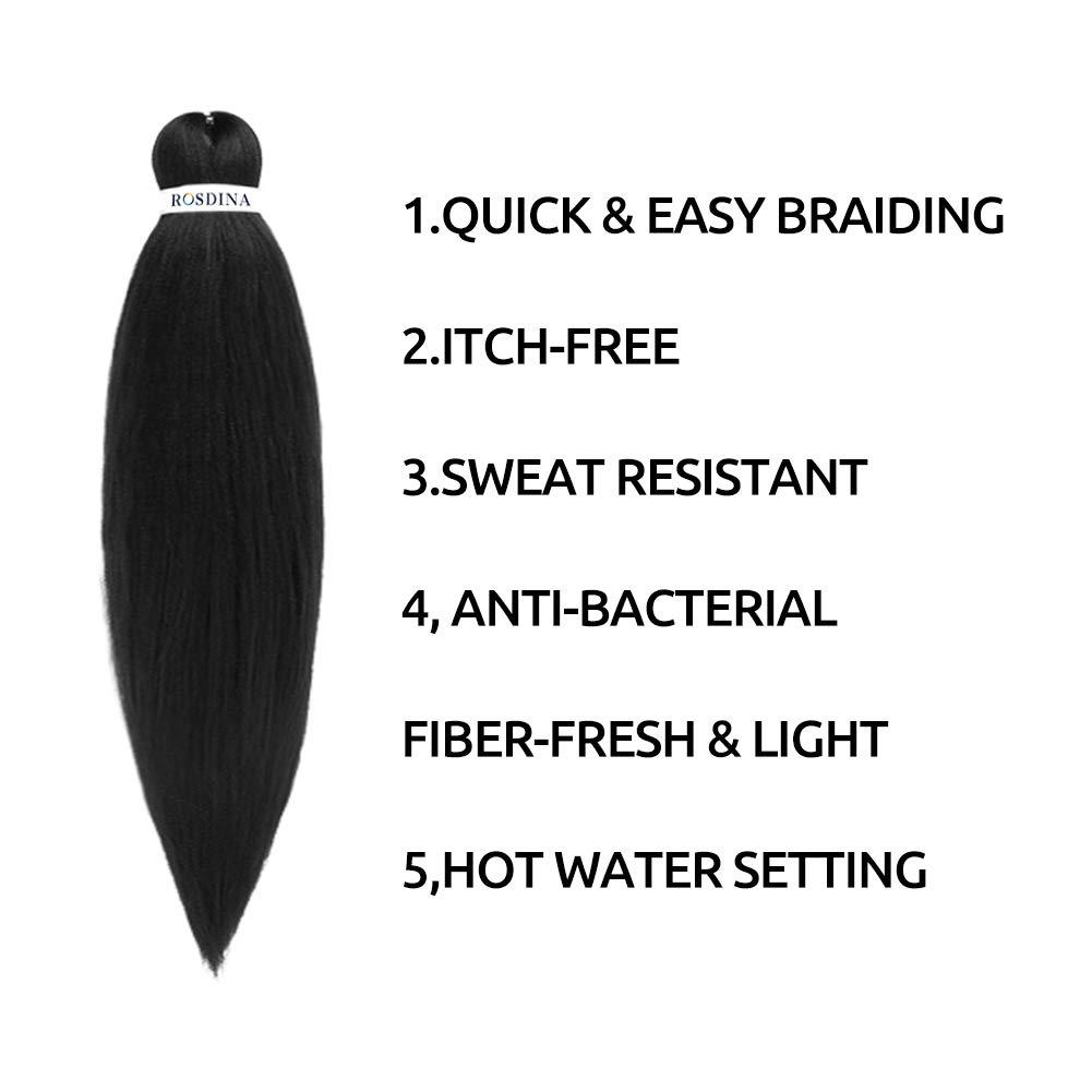 ROSDINA 36-Inch Pre-Stretched Braiding Hair - 8PCS Synthetic Fiber for ...