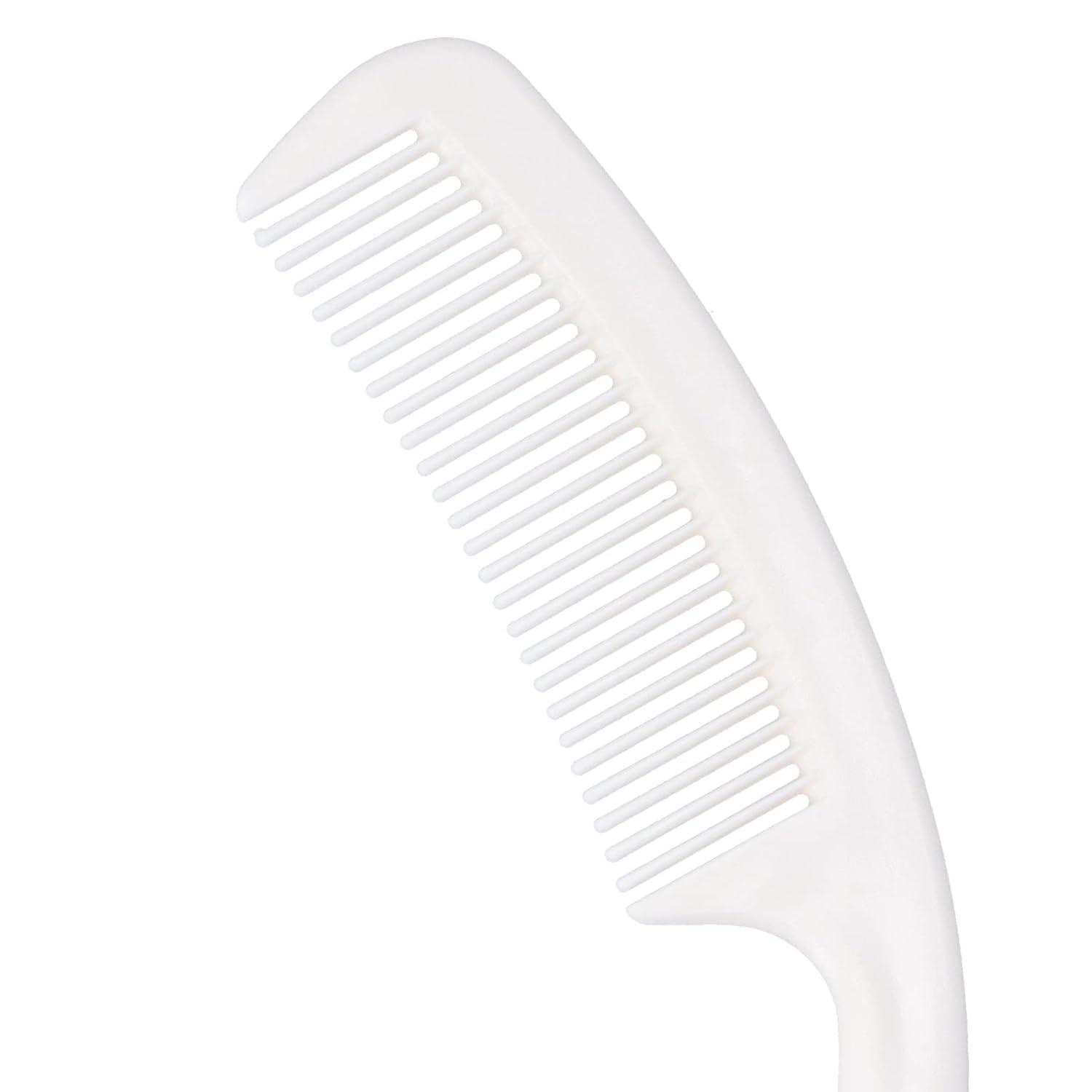 Ergonomic Hair Comb for Seniors | Long Handle ABS Comb with Curved Grip ...