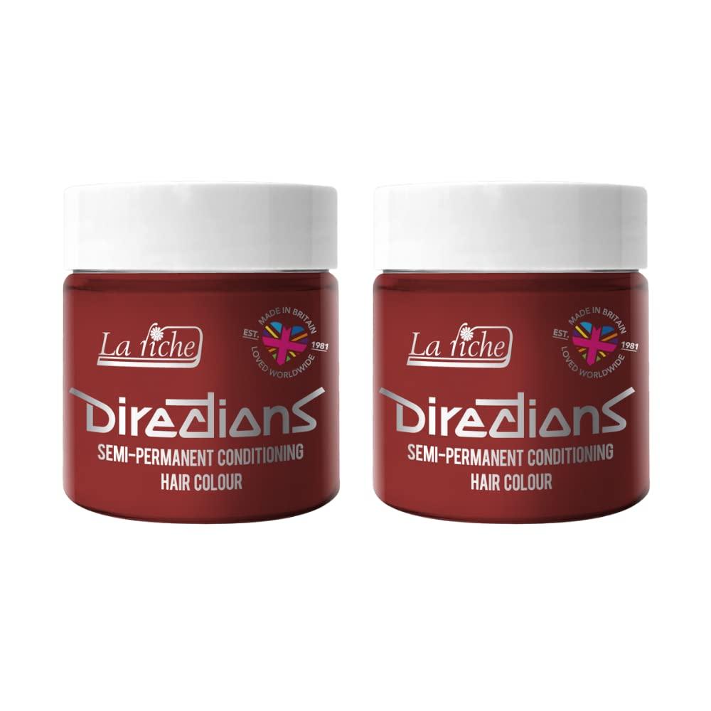 2x La Riche Directions Semi-Permanent Hair Color 100ml Tub - Pillarbox ...