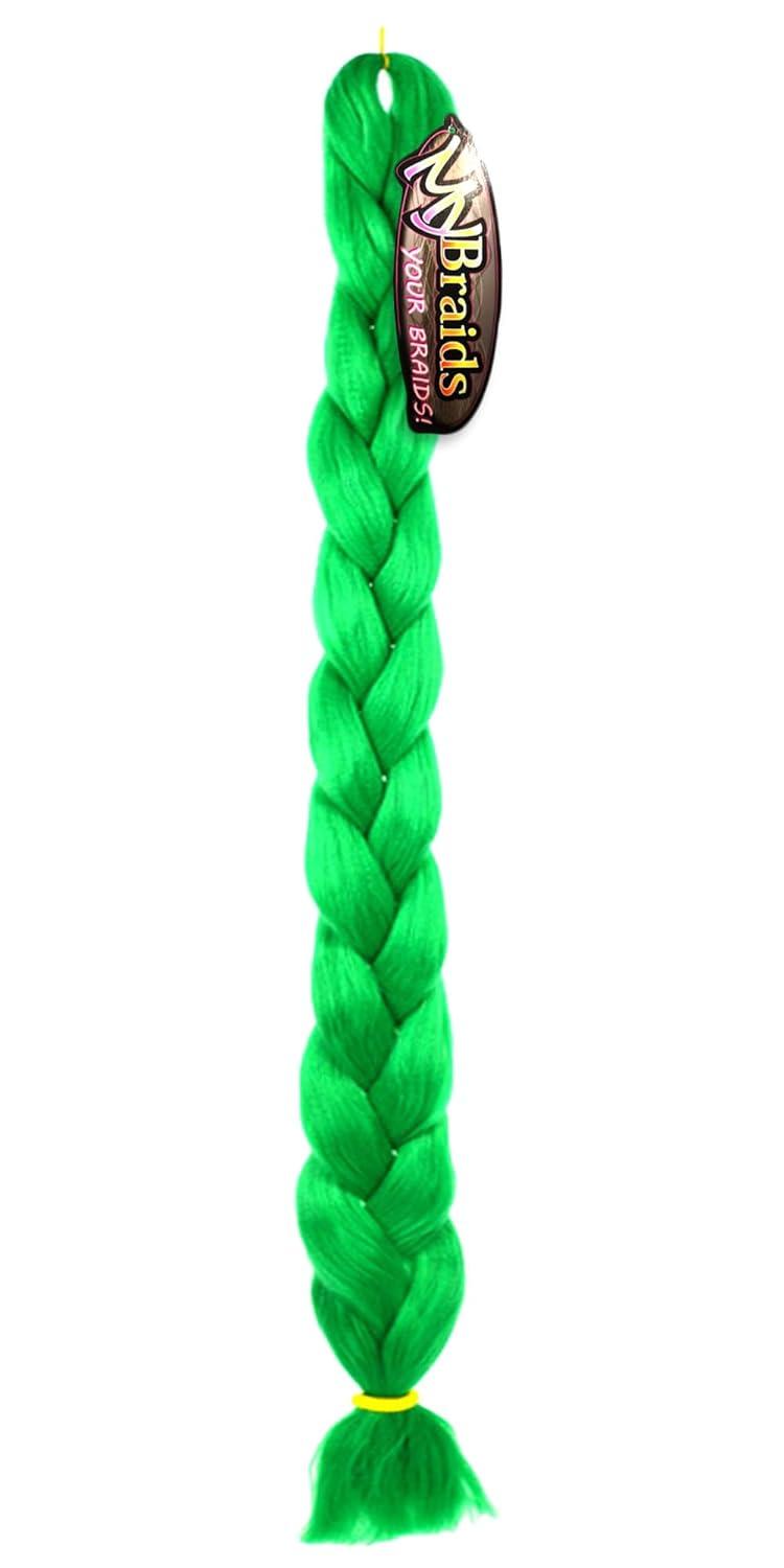 Shop Mybraids 1-Colored Premium 2m Long Green Braid Hair for Rasta ...
