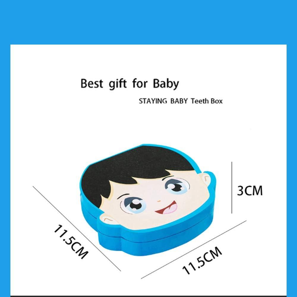 Kids Tooth Storage Box - Wooden Baby Teeth Keepsake Organizer (Blue ...