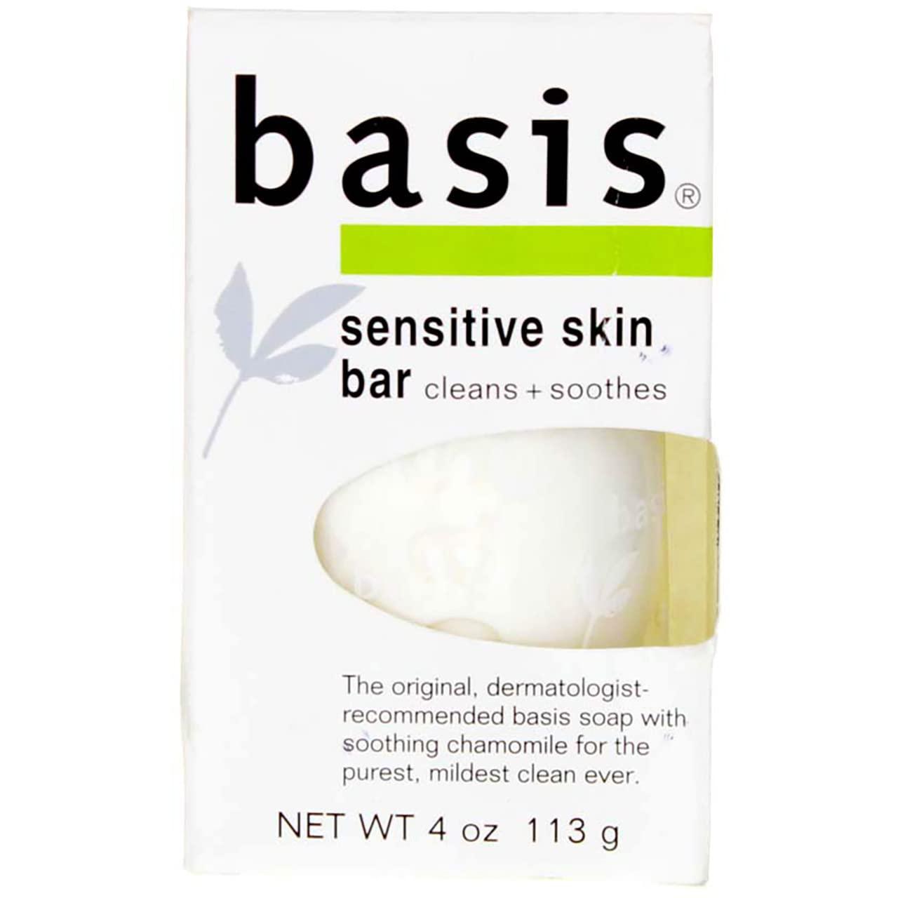 Basis Sensitive Skin Bar Soap 4 Oz - Gentle Cleansing for Delicate Skin ...