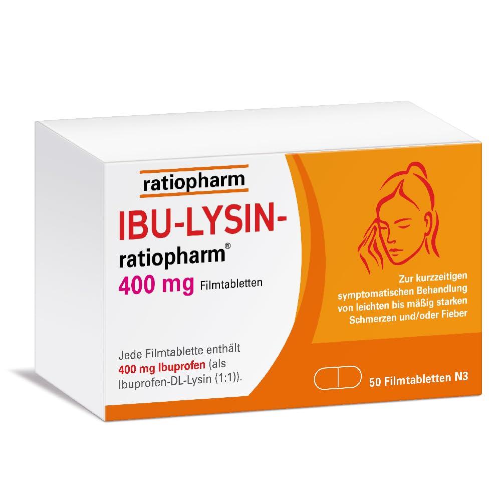 IBU-Lysin-ratiopharm 400 mg Film-Coated Tablets | Fast Shipping ...