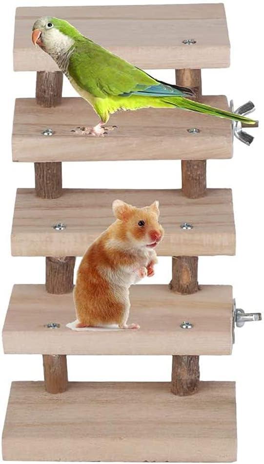 NganSuRong Wooden Hamster Parrot Bird Cage Toy | 5-Layer Climbing Swing ...