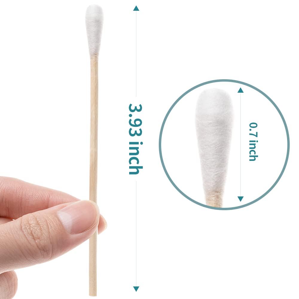 500 Pack 3.93 Inch Long Cotton Swabs with Wooden Sticks for Wound Care ...