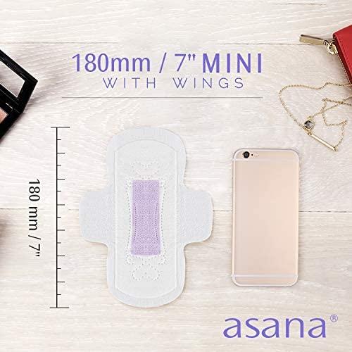 Asana Unscented Mini Sanitary Pads with Wings for Girls and Teens - 60 ...