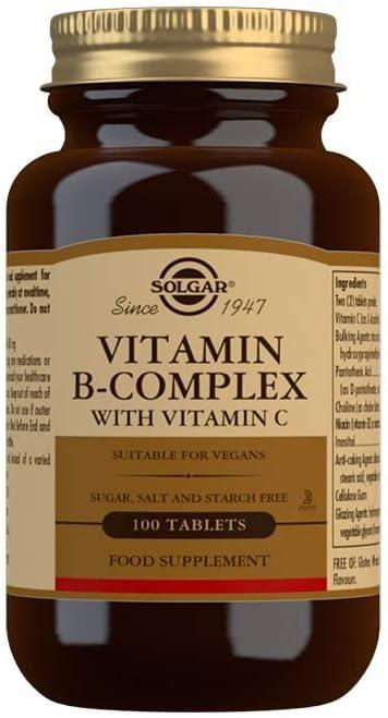 Solgar B-Complex with Vitamin C Stress Formula 100 Tablets - Energy ...