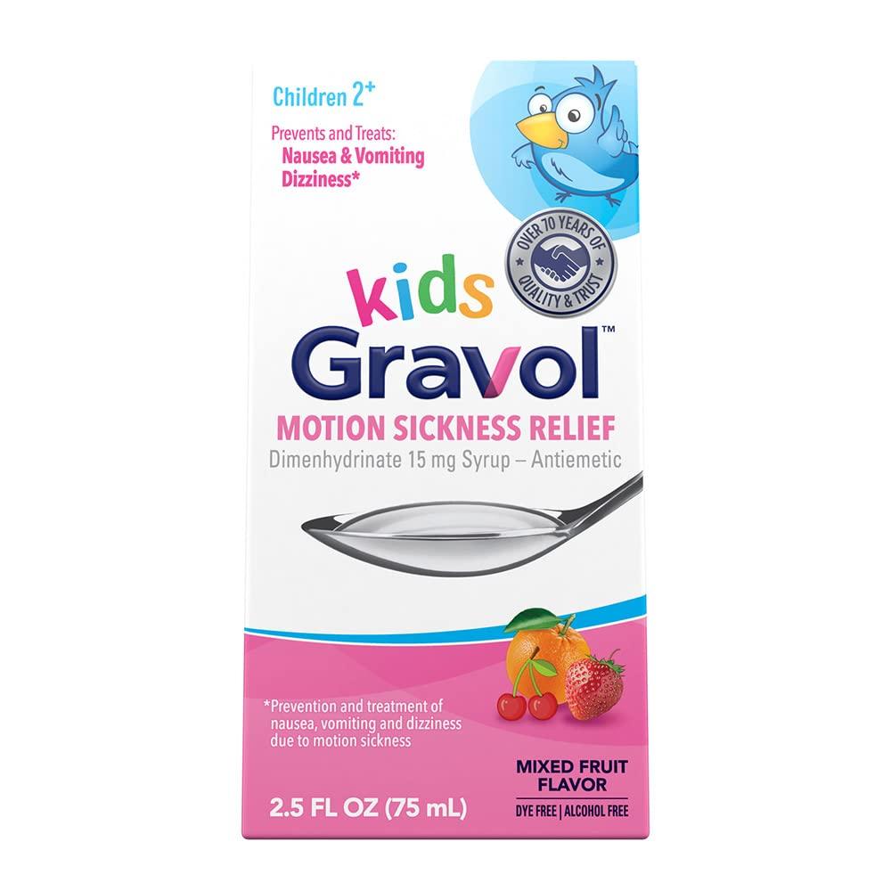 Gravol Kids Liquid 2.5 FL OZ - Motion Sickness Prevention & Relief for ...