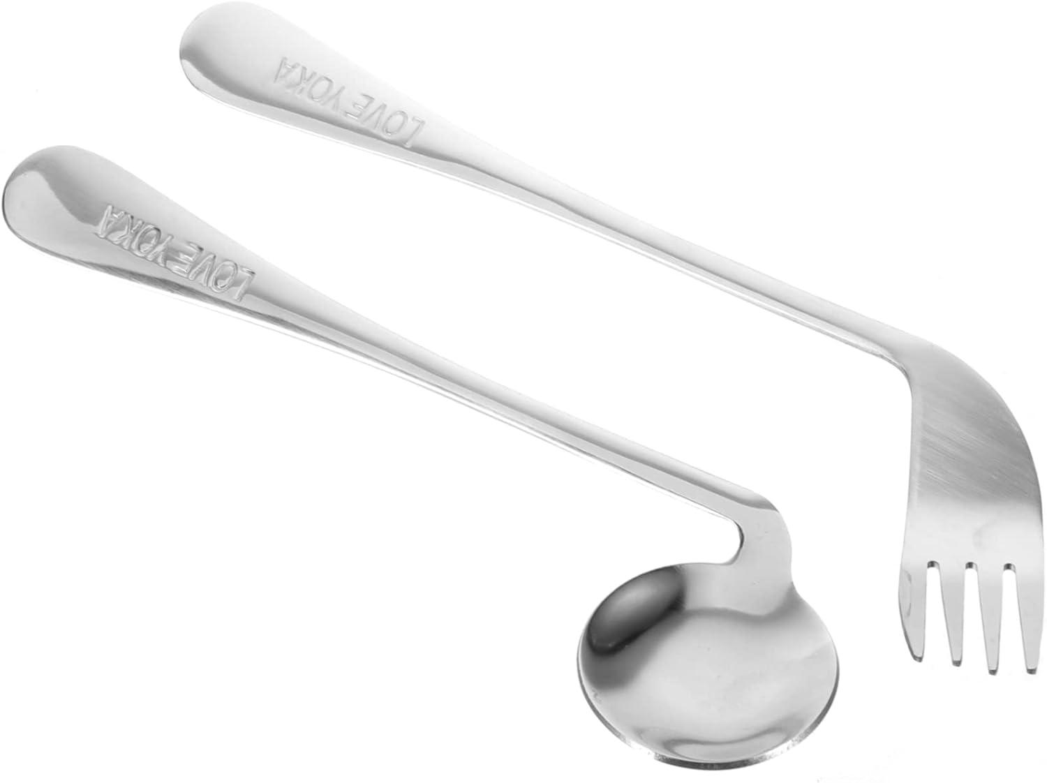 Lurrose Left-Handed Stainless Steel Cutlery Set - 5-Piece Spoon & Fork ...