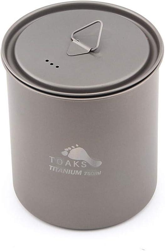 TOAKS Titanium 750ml Pot - Silver Grey | Lightweight Camping Cookware ...