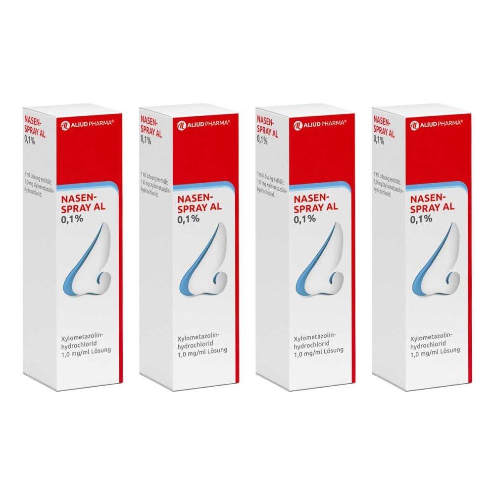 Aliud Pharma Nasal Spray AL 0.1% - Decongestant Solution 10ml (4 Pack ...