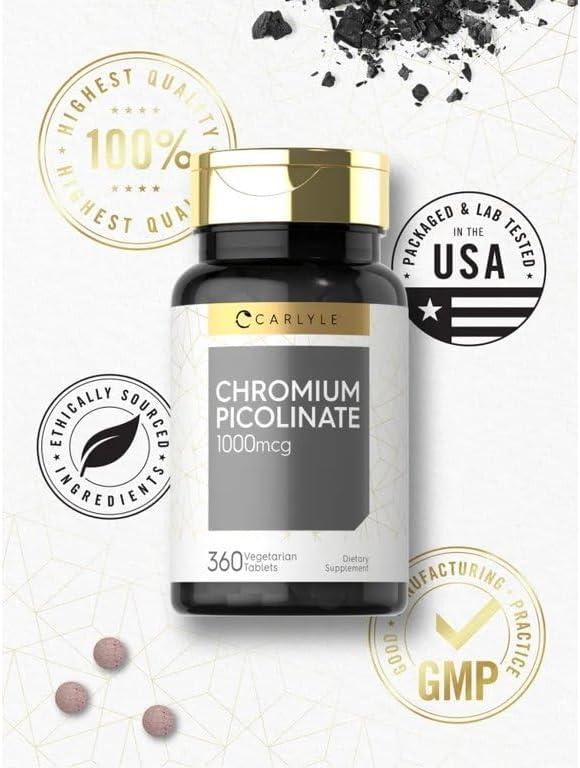 Carlyle Ultra Chromium Picolinate 1000mcg | 360 Tablets - Premium ...