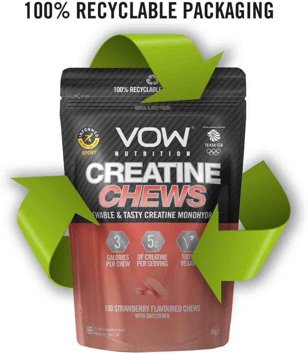 VOW Nutrition Creatine Chews 100 Strawberry Flavoured - Chewable ...