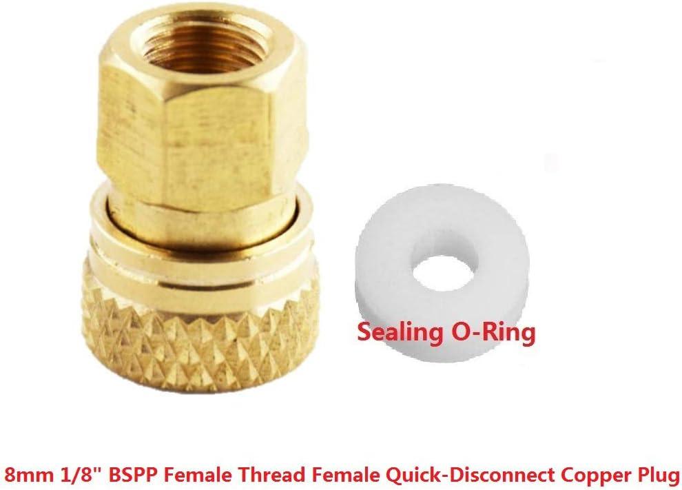 Flylock Universal 8mm BSPP Female Thread Quick-Disconnect Copper Plug Adapter - Paintball ...