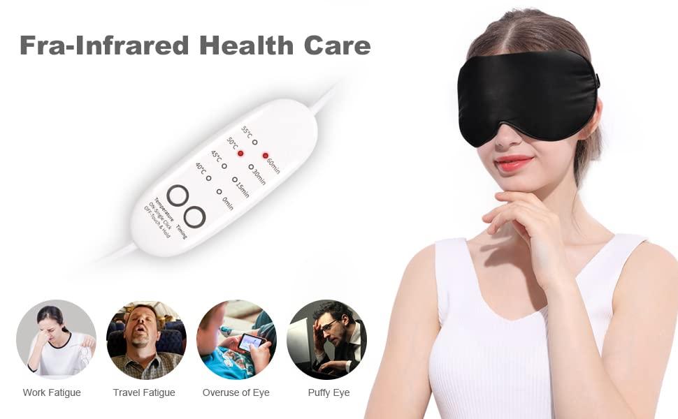 Emacombo Heated Eye Mask | Reusable USB Silk Steaming Eye Mask with ...
