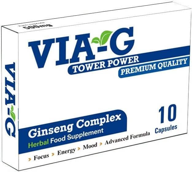 VIA-G Extra Strength Performance Enhancing Pills for Men - 10 Ginseng ...