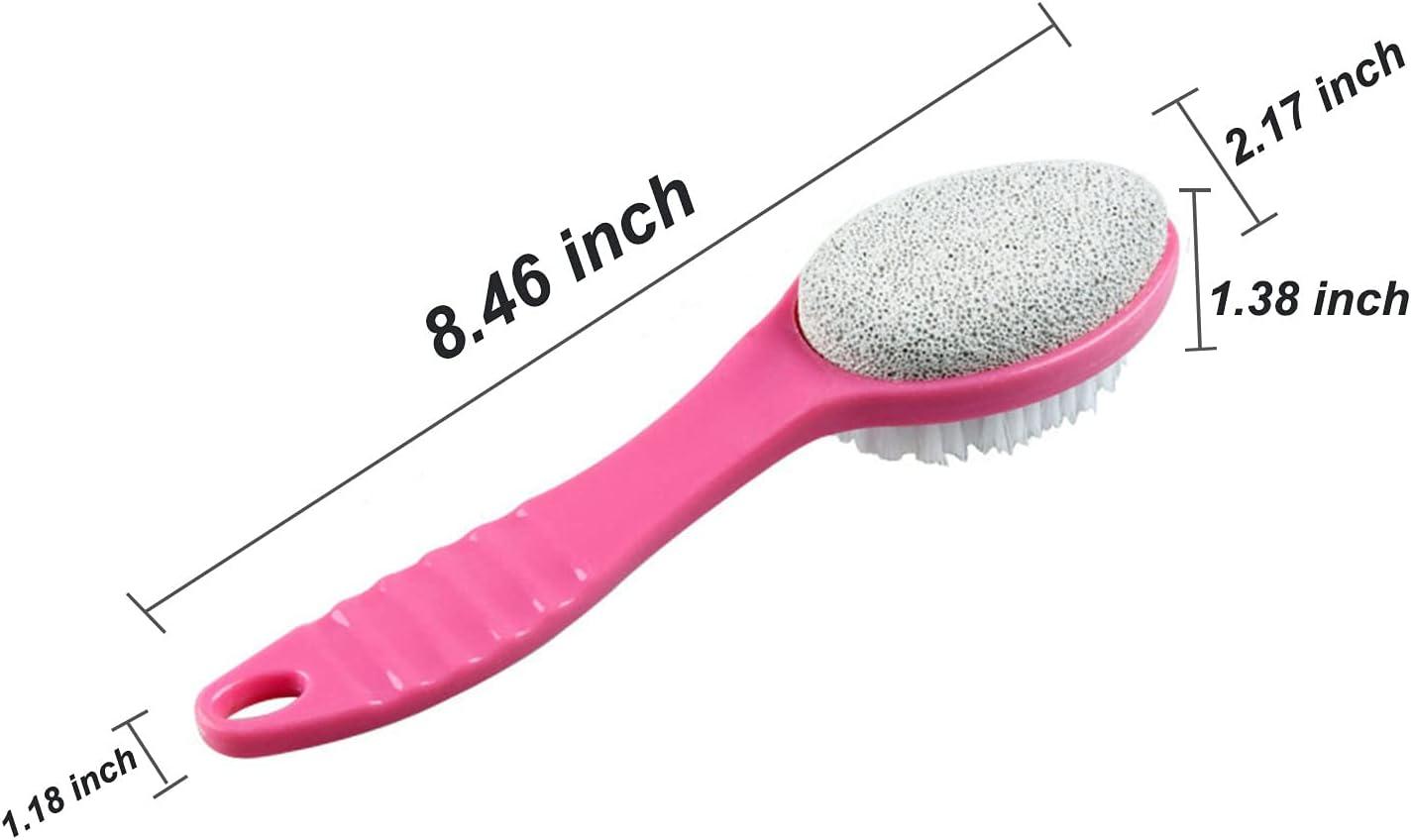 Foot Stone Exfoliating Brush with Pumice - Pink Shower Foot Scrubber ...