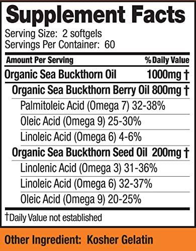 Sea Buckthorn Oil Blend - Omega-7 Complete Softgels - 120 Count | Buy ...