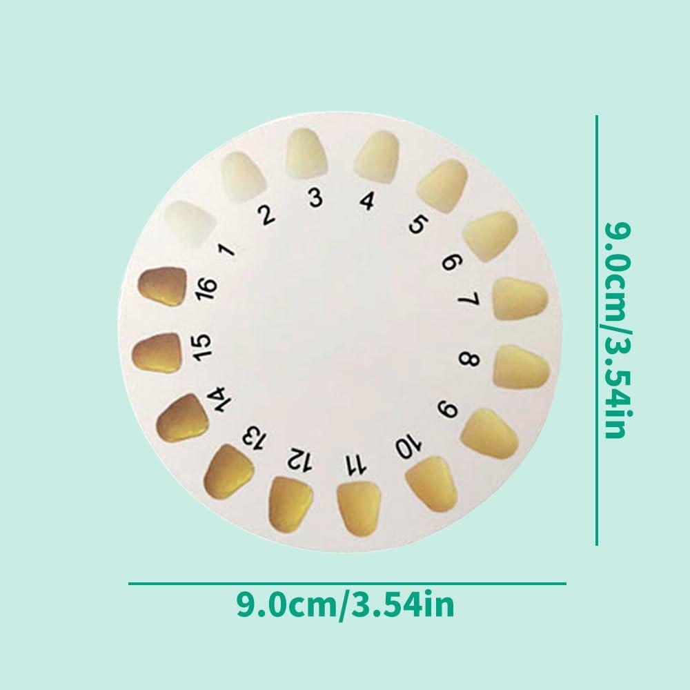Uadme Teeth Color Cards - 3 Piece Shade Guide for Tooth Bleaching ...