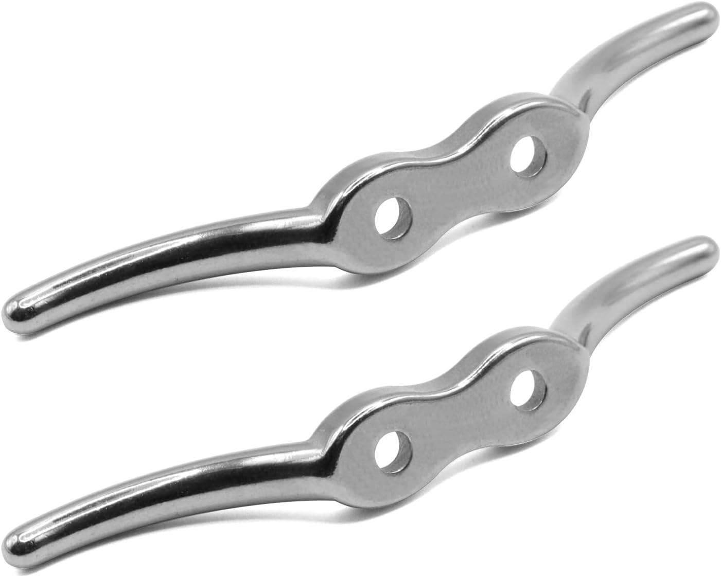 Handxen 316 Stainless Steel Rope Cleats Flagpole for Boats Docks Covers ...